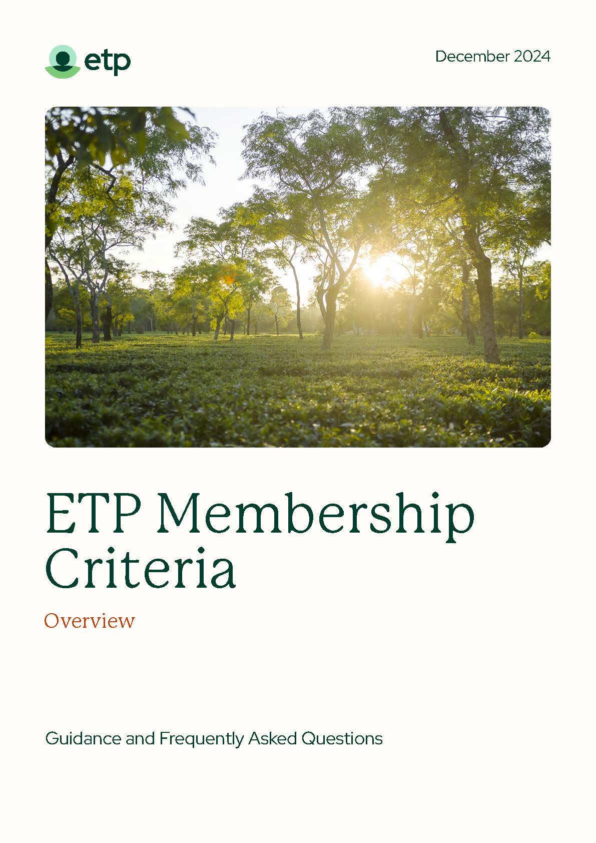 Membership Criteria Overview - ETP
